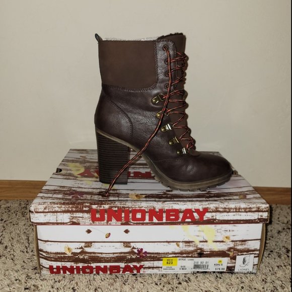 UNIONBAY | Shoes | Unionbay Laceup Heeled Boot | Poshmark